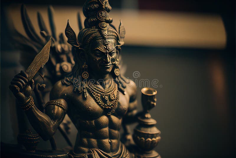 Statue of Shani Dev Generative AI Stock Illustration - Illustration of ...