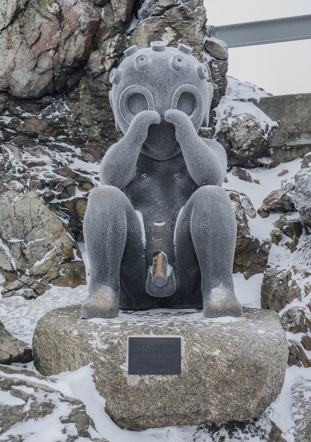 Statue of Small Man on Jested Hill Editorial Photography - Image of ...
