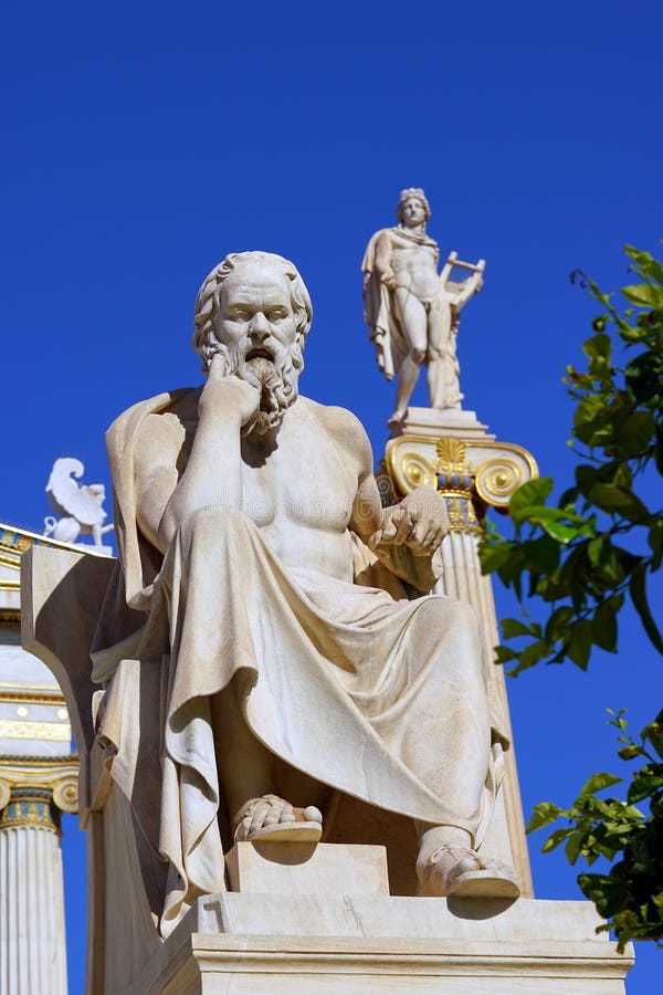 Statue of Socrates and Apollo in Front of the University of Athens ...