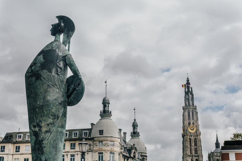 Statue of a Soldier in Antwerp in Belgium Stock Image - Image of ...