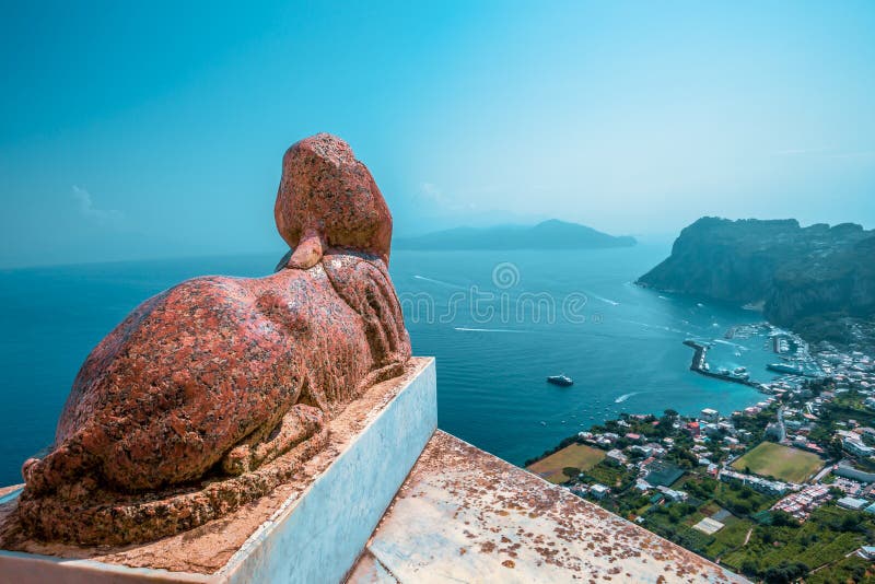 Statue of a Sphinx in Capri Island, Italy Stock Photo - Image of ...
