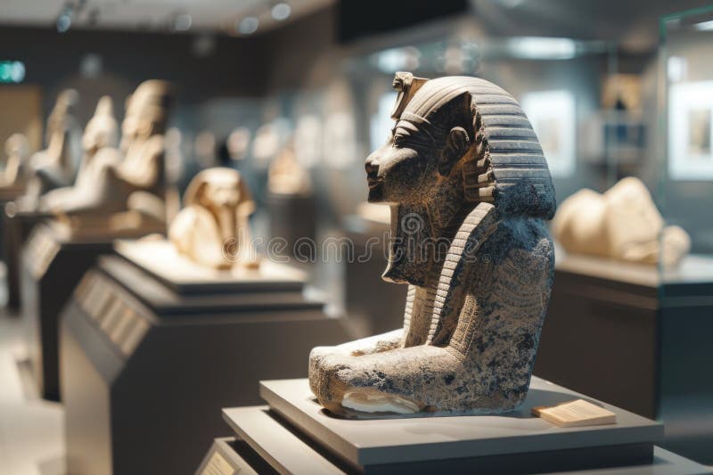 A Statue of a Sphinx on Display in a Museum, Suitable for History or ...