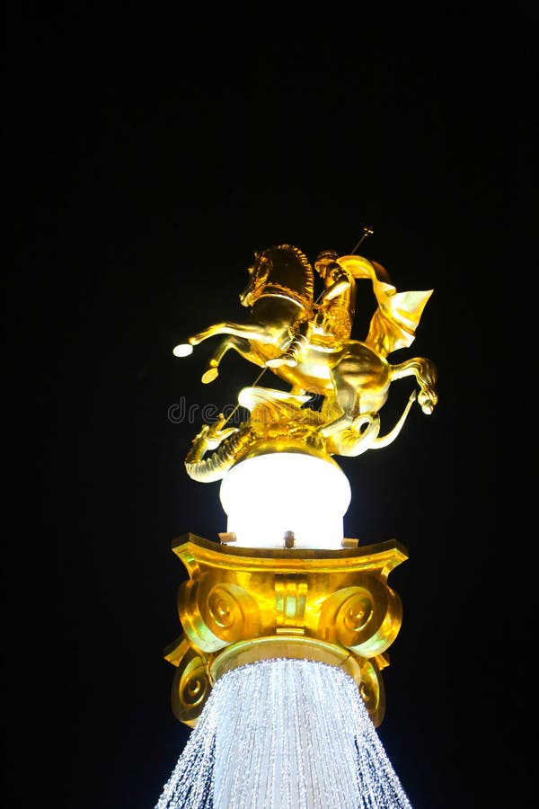 Statue of St. George in Tbilisi - Georgia Editorial Photo - Image of ...