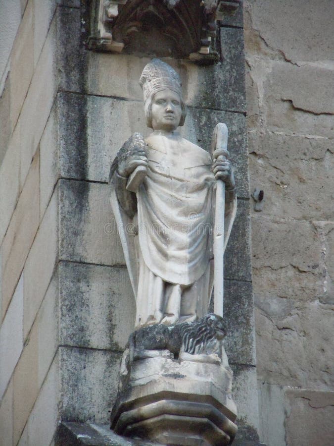 Statue of of St. Jerome 340 - 420 from the Black Church in Brasov ...