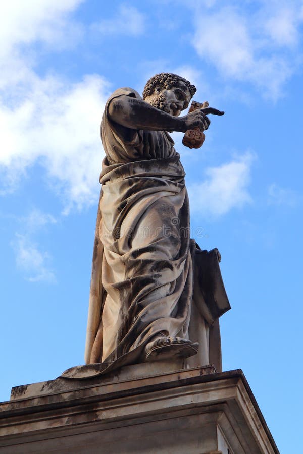 Statue of St. Peter in Front of St Stock Photo - Image of clothing ...