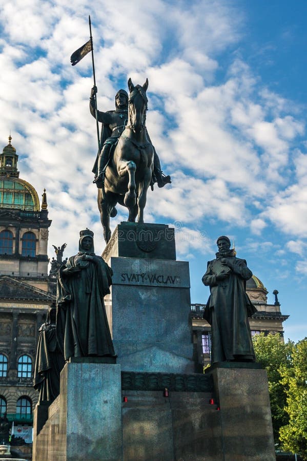 Statue of St. Wenceslas in Prague Stock Photo - Image of monument ...