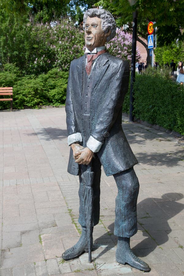 Statue of Tage Danielsson in Linkoping Sweden. Editorial Photography ...