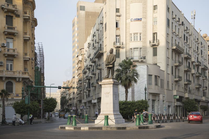 Statue of Talaat Harb is Located in Midan Talaat Harb Square, Downtown ...