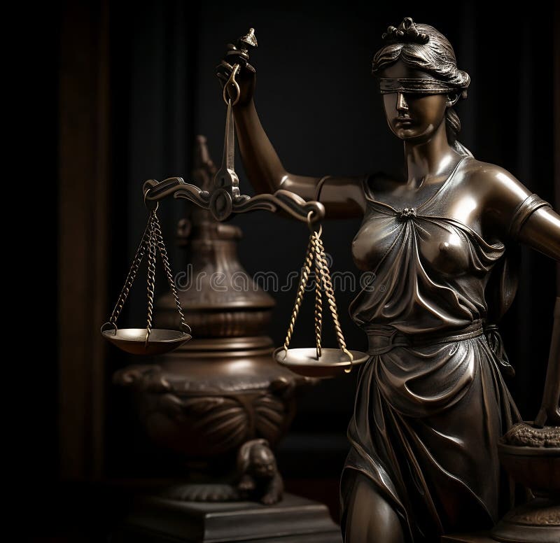 Statue of Themis with Justice Scales Stock Illustration - Illustration ...