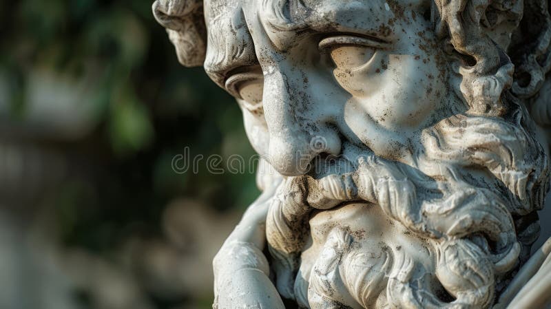 Statue of a Thoughtful Thinker Stock Illustration - Illustration of ...