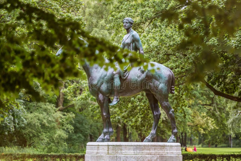 Statue Tiergarten Park Berlin Germany Stock Image - Image of beautiful ...