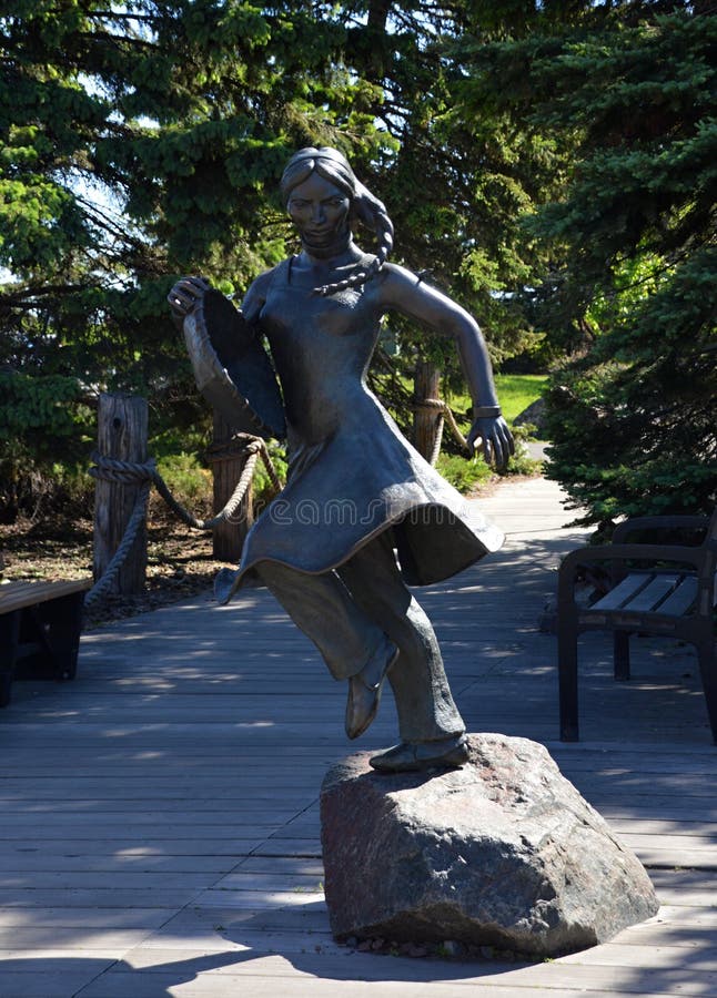 Statue in the Town Duluth, Minnesota Stock Photo - Image of park ...