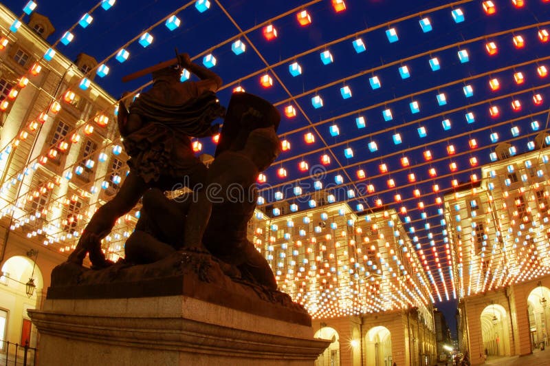 Artistic Christmas Lamp, Turin Stock Photo - Image of culture, piedmont ...