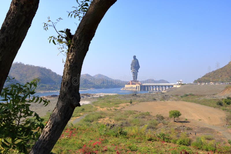 Statue of Unity Aerial View Taken at Narmada, Gujarat, India Stock ...