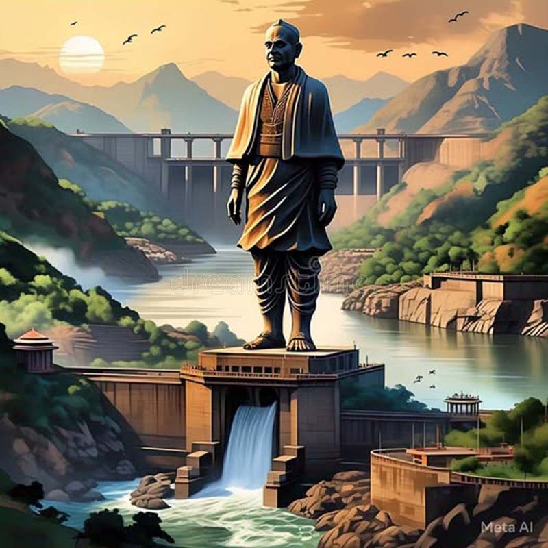 Statue of Unity AI Generated Image Stock Illustration - Illustration of ...