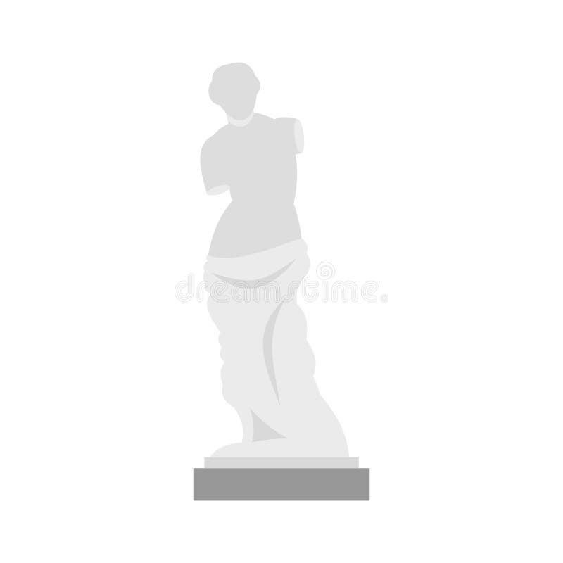 Statue of Venus De Milo Icon, Flat Style Editorial Stock Photo - Illustration of body, france ...