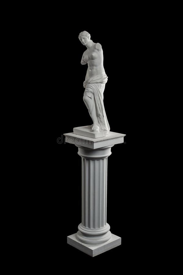 A Statue of Venus, Plaster Column Stock Image - Image of black ...