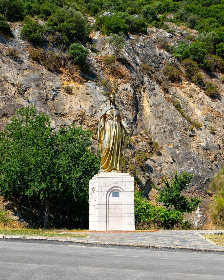 Statue of Virgin Mary Made of Gold in Turkey Stock Image - Image of ...