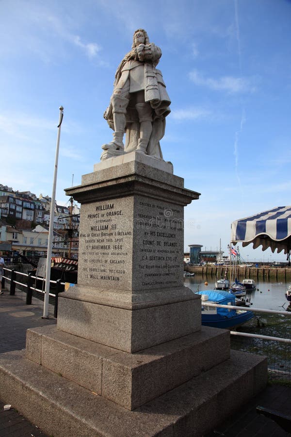 Statue Von William Der Orange in Brixham, Devon Stockfoto - Bild von ...