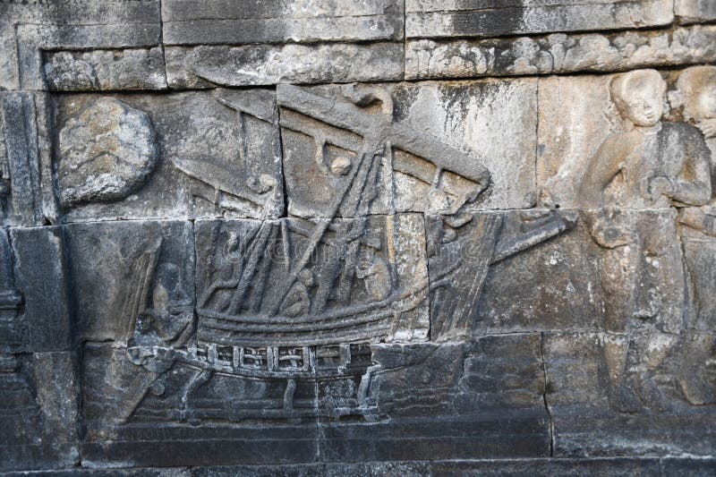 Statue Wall of Borobudur Temple, Java, Indonesia Stock Photo - Image of ...