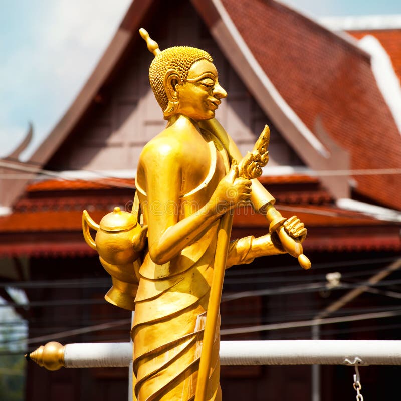 Statue of Wandering Monk in Thailand, Phuket Stock Image - Image of ...