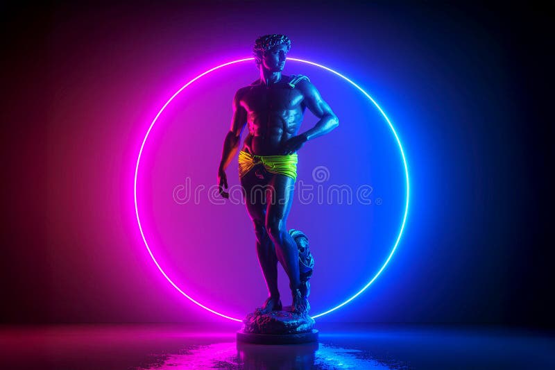 Statue Wearing a Colorful Bathing Suit Stock Illustration ...