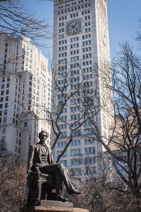 Statue of William Seward at Madison Square Park in New York Editorial ...