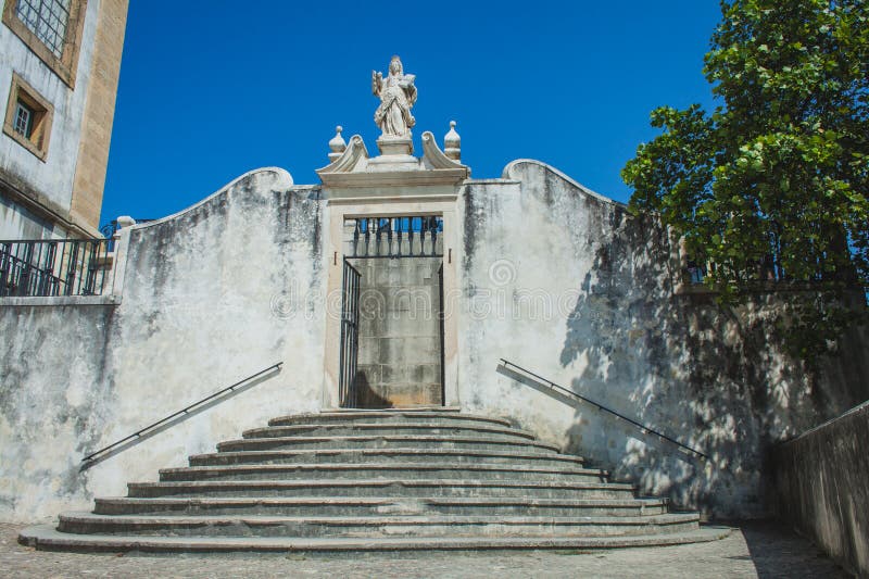 Statue Wisdom Gate Library University Coimbra Stock Photos - Free ...