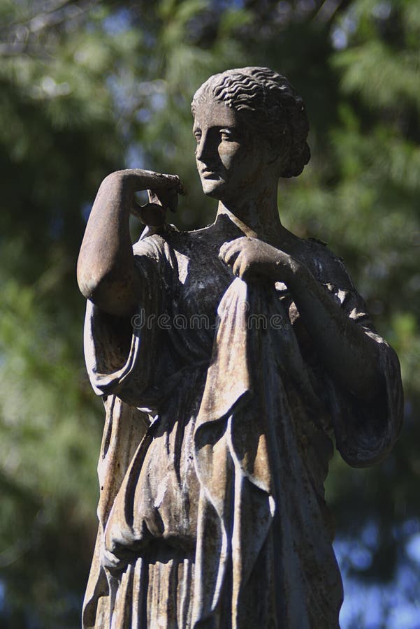 Statue of a Woman in a Robe Stock Photo - Image of woman, portrait ...