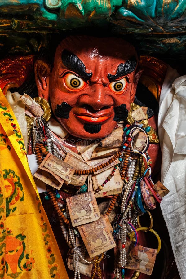 Statue of Wrathful Protective Buddhist Deity in Hemis Gompa. Ladakh ...