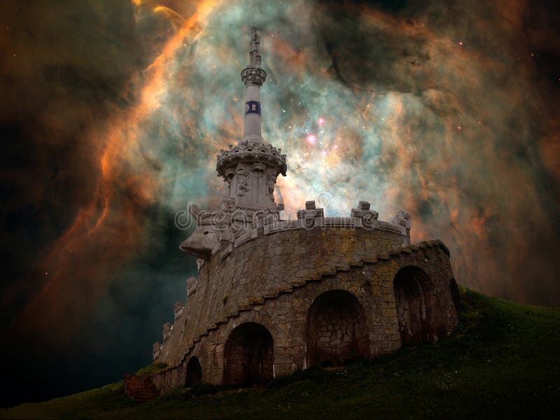 Statuenmonument Und Orion Nebula-Region (Elemente Dieses Bildes ...