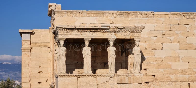 Statues at the Acropolis of Athens Stock Image - Image of architecture ...