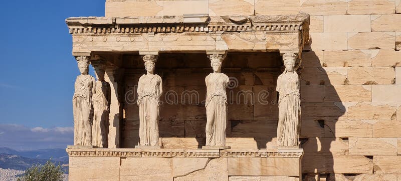Statues at the Acropolis of Athens Stock Photo - Image of statue ...