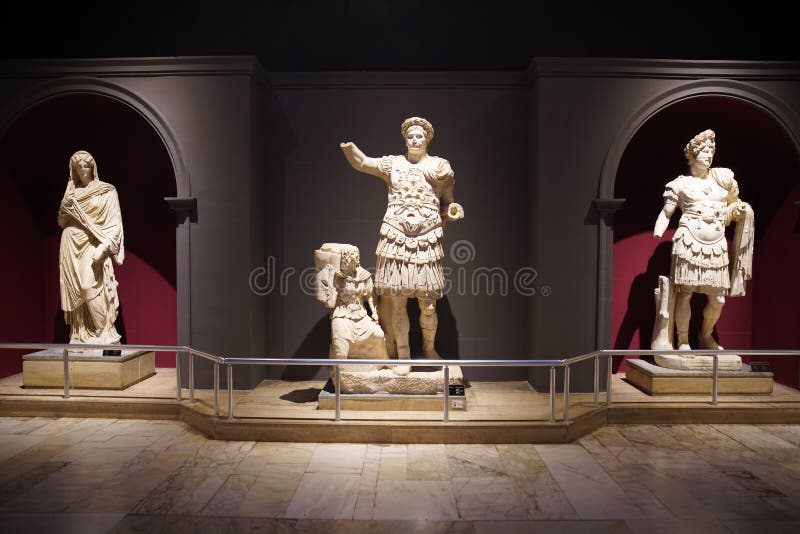 Statues in Antalya Archeological Museum, Antalya, Turkiye Editorial ...
