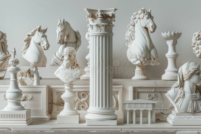 Statues Arranged on a Table, Suitable for Interior Design Projects ...