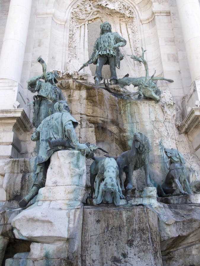 Statues By Buda Castle Wall Budapest Royalty Free Stock Images - Image ...