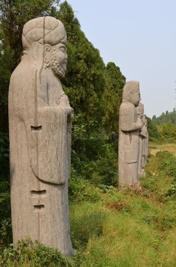 Statues Des Honorables, Tombes De Dynastie De Chanson, Chine Image ...
