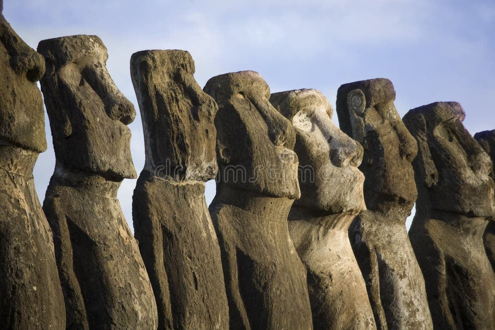 Statues at easter island stock photo. Image of conservation - 5325388