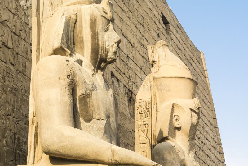 Statues of the Entrance of Luxor Temple, Egypt Stock Photo - Image of ...
