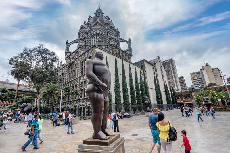 Statues in Front of Botero Museum, Colombia Editorial Image - Image of ...