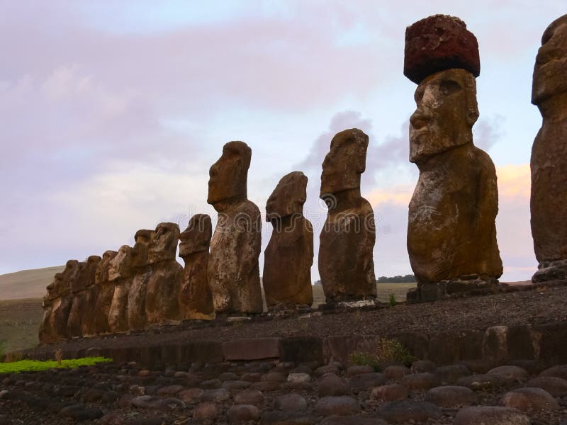 Statues of Gods of Easter Island Stock Photo - Image of island, culture ...