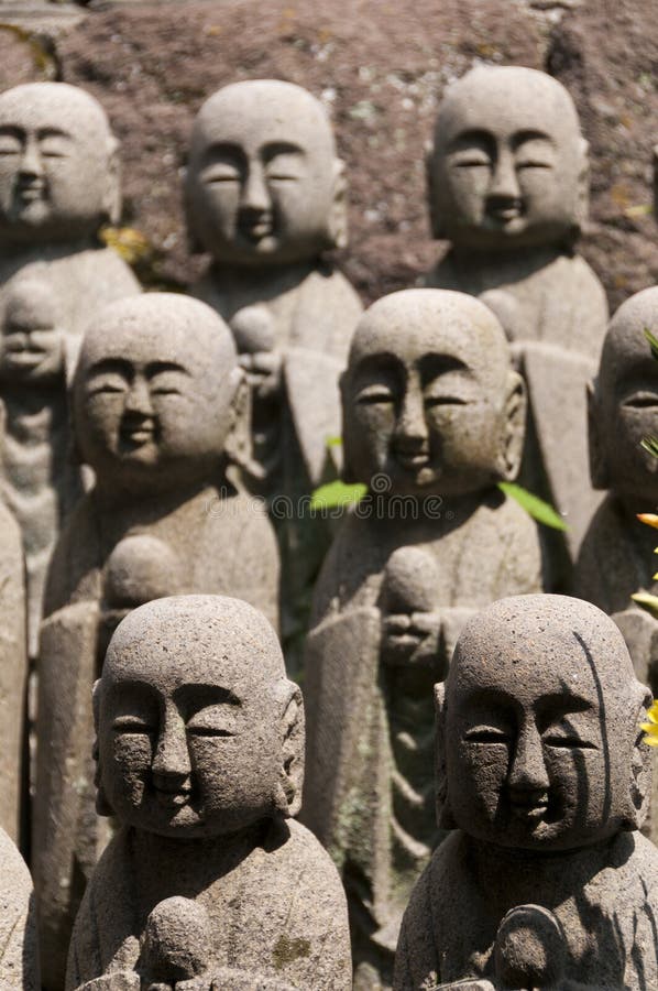 Statues of Japanese Monk Jizo Stock Photo - Image of shrine, asia: 38866498