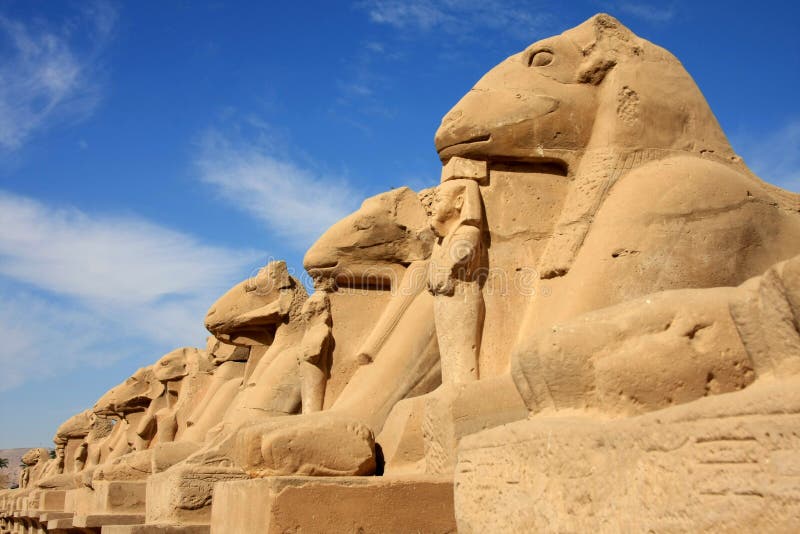 Statues in Karnak Temple. Luxor, Egypt Stock Photo - Image of ancient ...