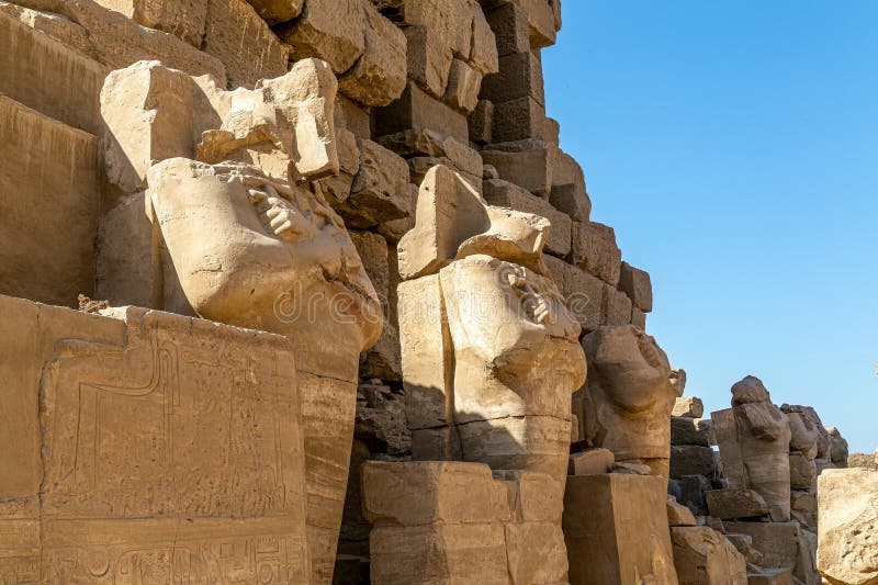 Statues in Luxor Temple stock photo. Image of mortuary - 274673002