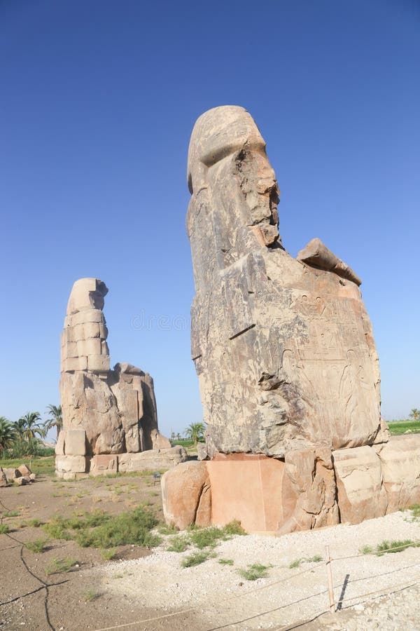 Statues of Memnon stock image. Image of adult, face - 117686305