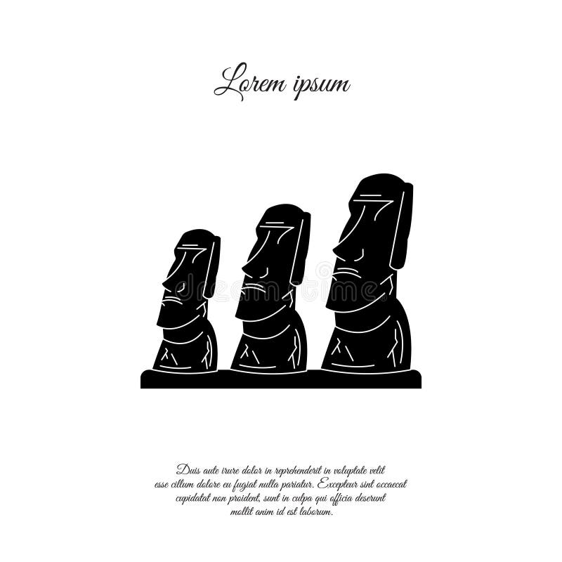 Statues of Moai on Easter Island Vector Icon, Sign Stock Vector ...