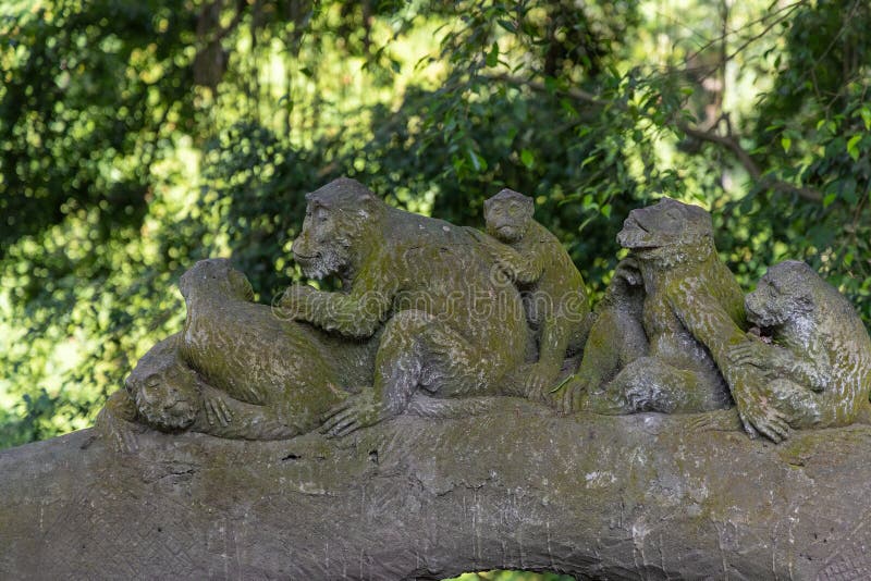 Statues in Monkey Forest Ubud Editorial Photo - Image of face, jungle ...