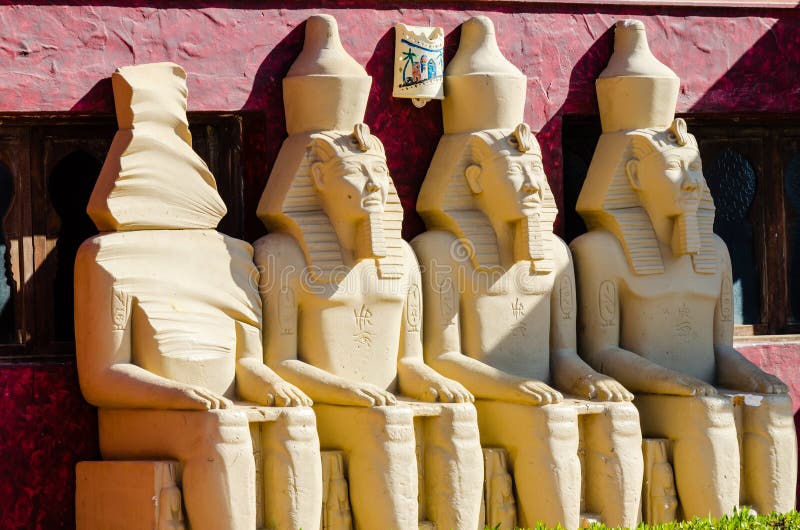 Statues of pharaohs stock photo. Image of number, pharaohs - 48990574