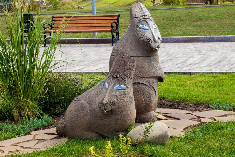 Statues in Public Place with Elements of Landscape Design, Elements of ...