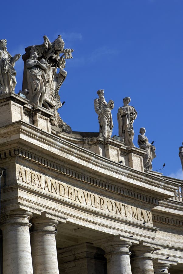 Statues On The Roof Of The Vatican In Rome. Saint Peter Stock Image ...